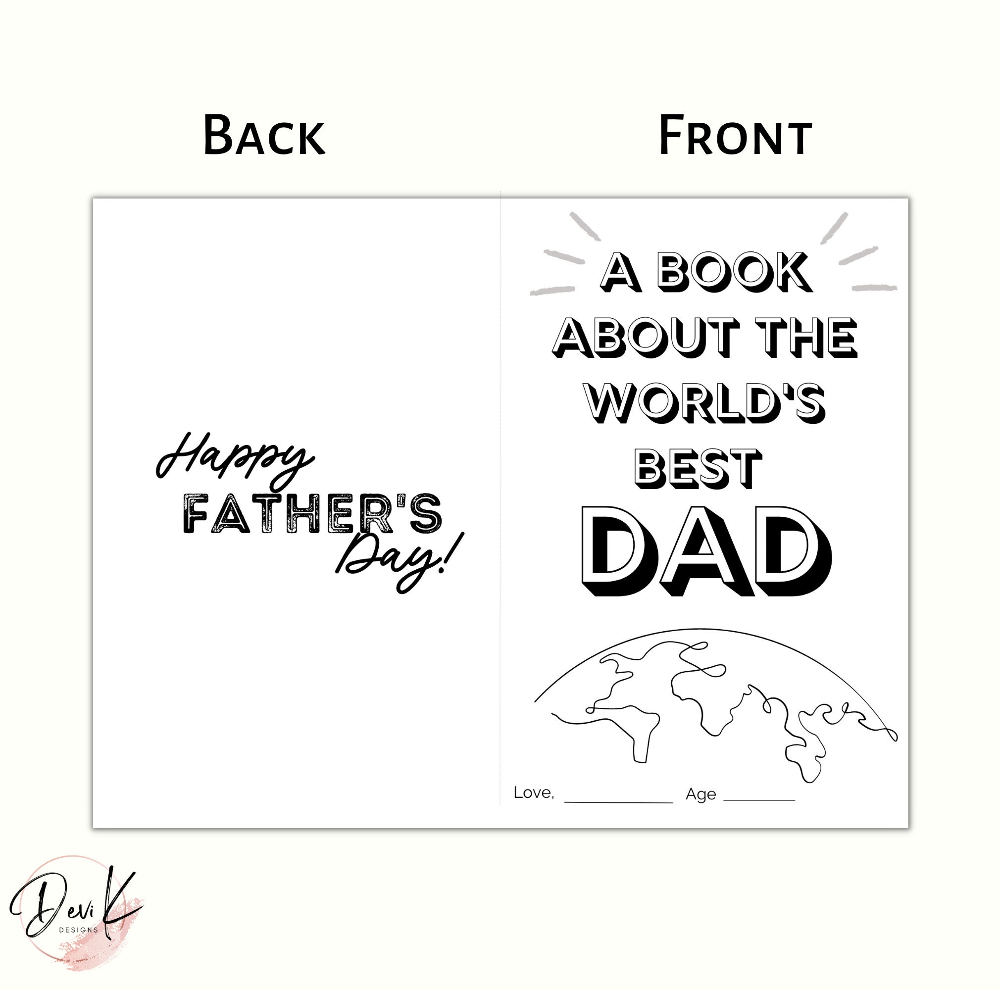 World's Best Dad,all About Dad Printable Book for Birthday Father's Day ...