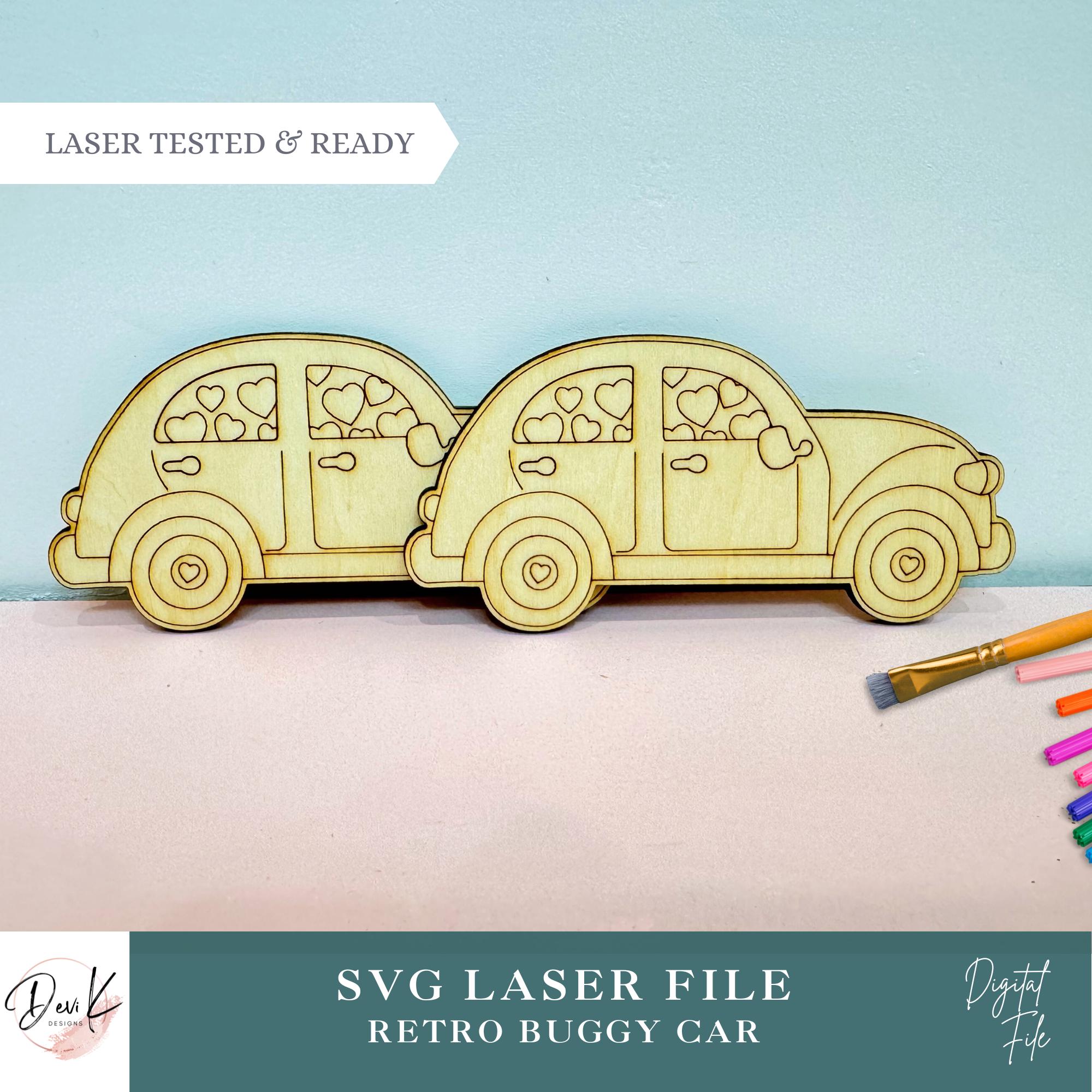 Retro Heart Buggy Car SVG Laser File, DIY Buggy Laser Paint Kit, Kids ...