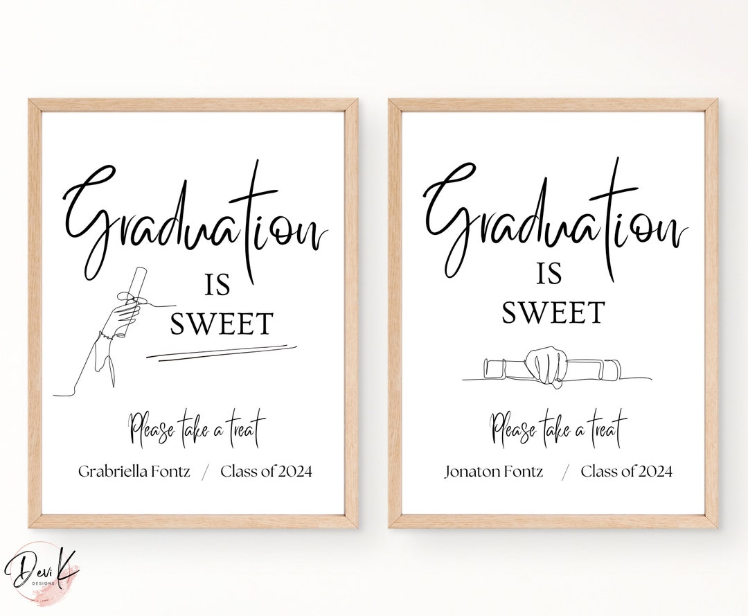 Editable Graduation Dessert Table Sign, Printable Graduation Treat ...