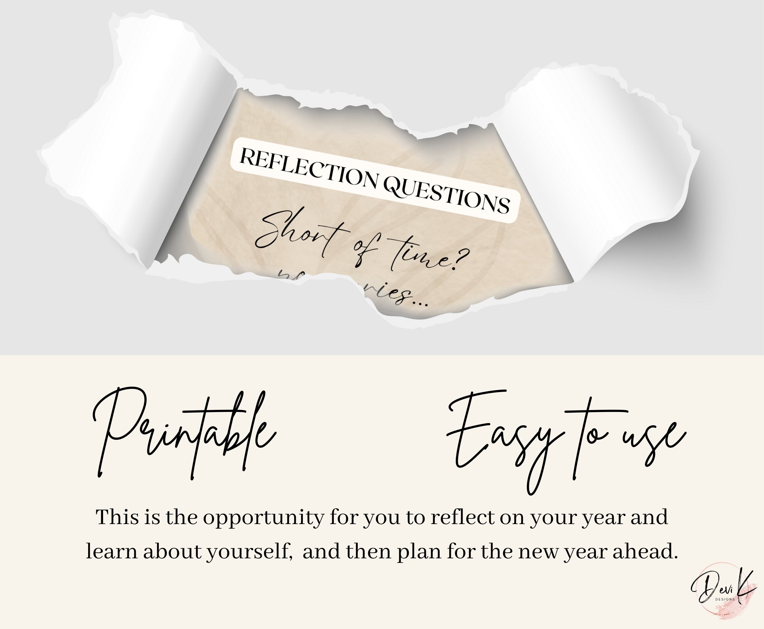 Year in Review Reflection and New Years Resolutions Bundle - Etsy