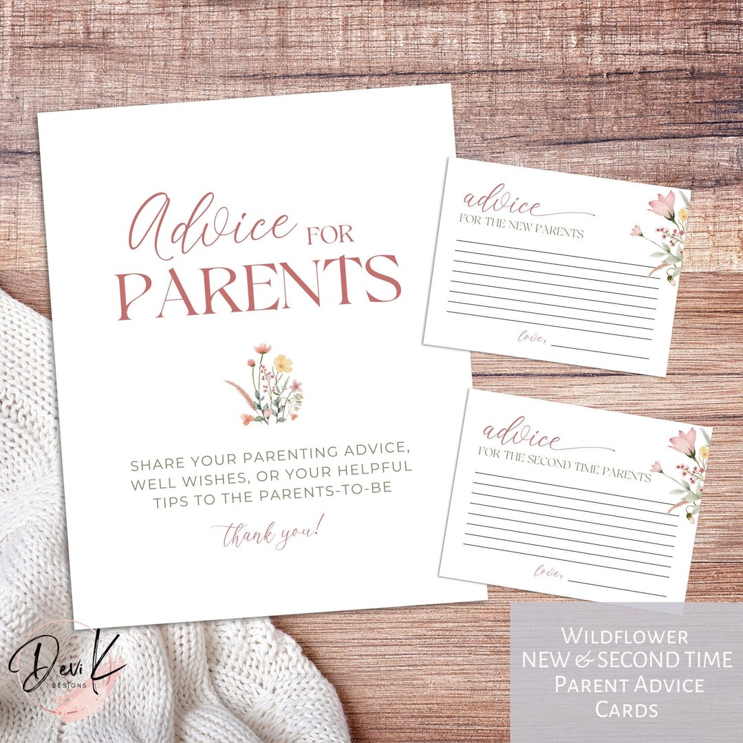 New Parent Advice Cards, Wildflower, Second Time Parent Advice Cards ...