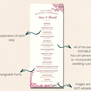 Editable Hindu Gujarati Wedding Ceremony Program, Indian Wedding ...