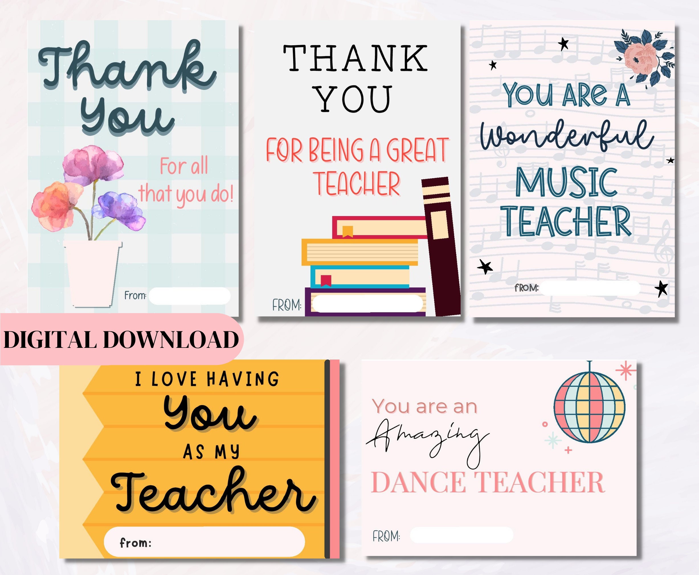 Teacher Appreciation Gift Tag Bundle Dance / Music Teacher - Etsy