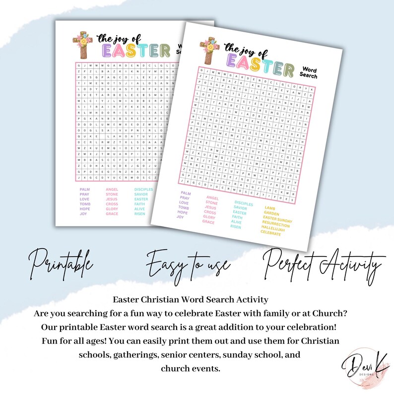 Printable Christian Easter Word Search, Holy Week Activity for Sunday ...