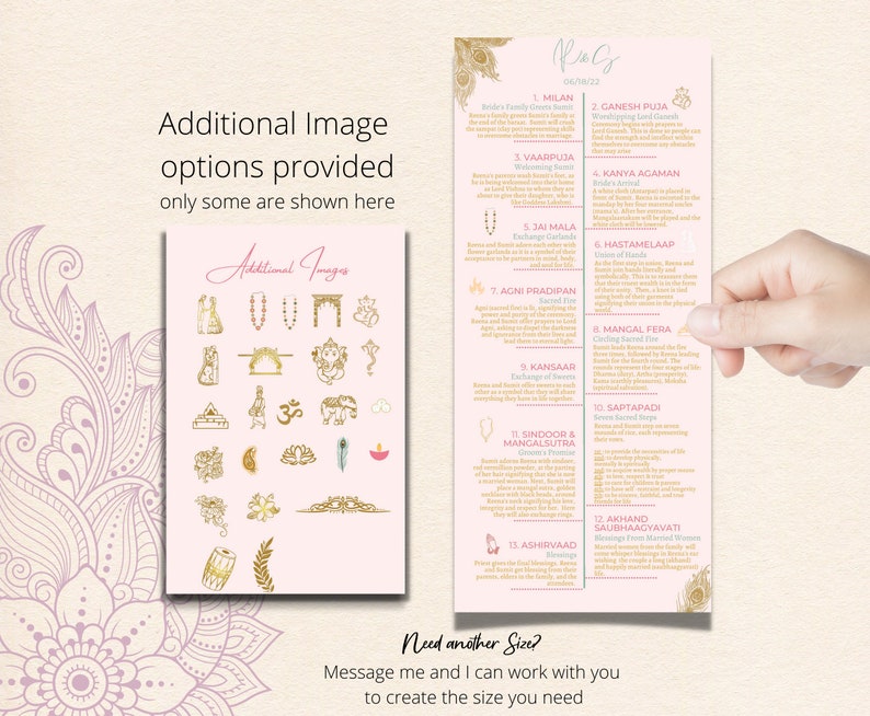 Editable Hindu Wedding Ceremony Program Template and Wedding - Etsy