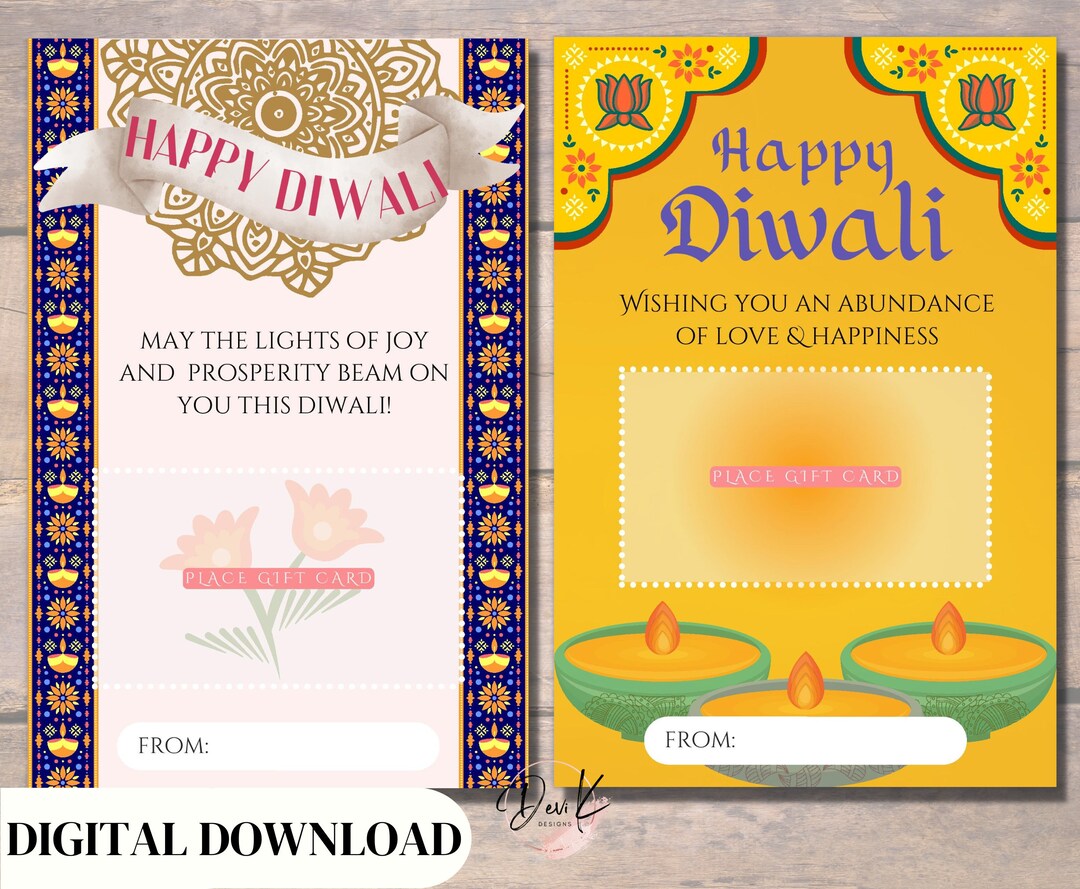 Diwali Gift Card Holders, Printable Deepavali Gifts, Family/ Friends ...