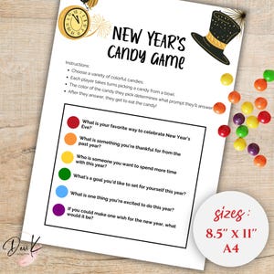 New Year's Eve Candy Game Printable, New Year's Game for Family, New ...