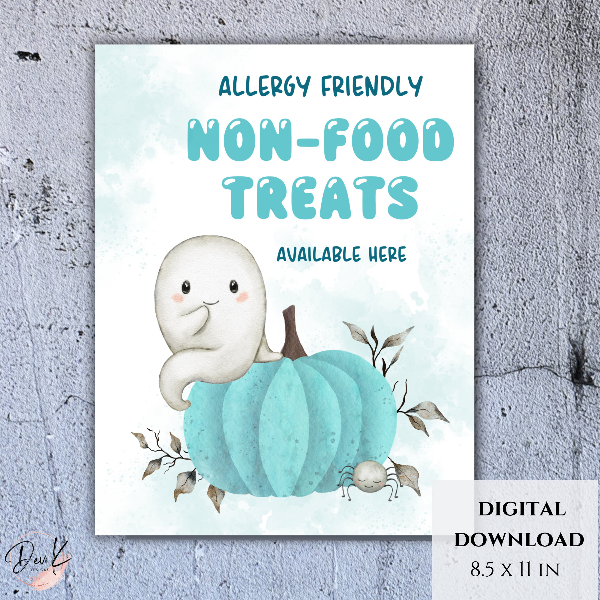 Teal Pumpkin Project Sign, Non-food Treats Printable Sign, Allergy ...