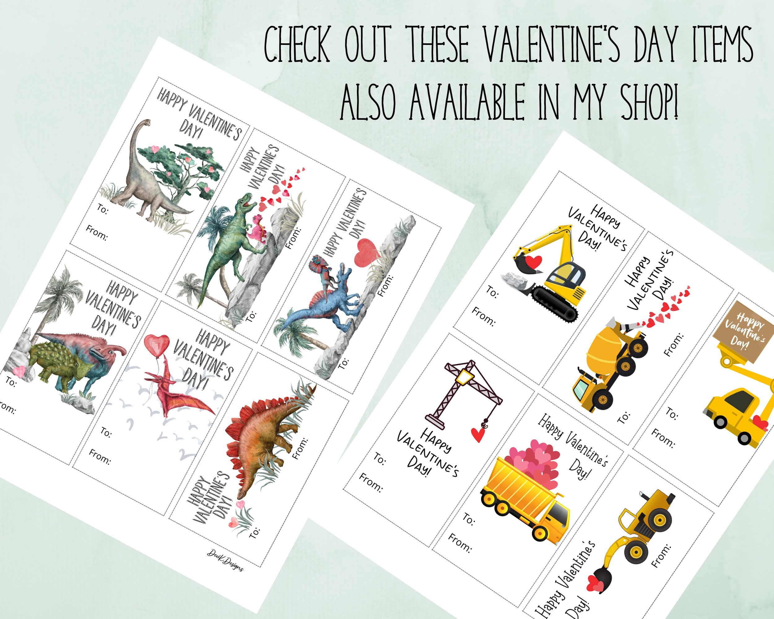Printable Kids Valentines Day Bookmarks Double-sided Set of - Etsy