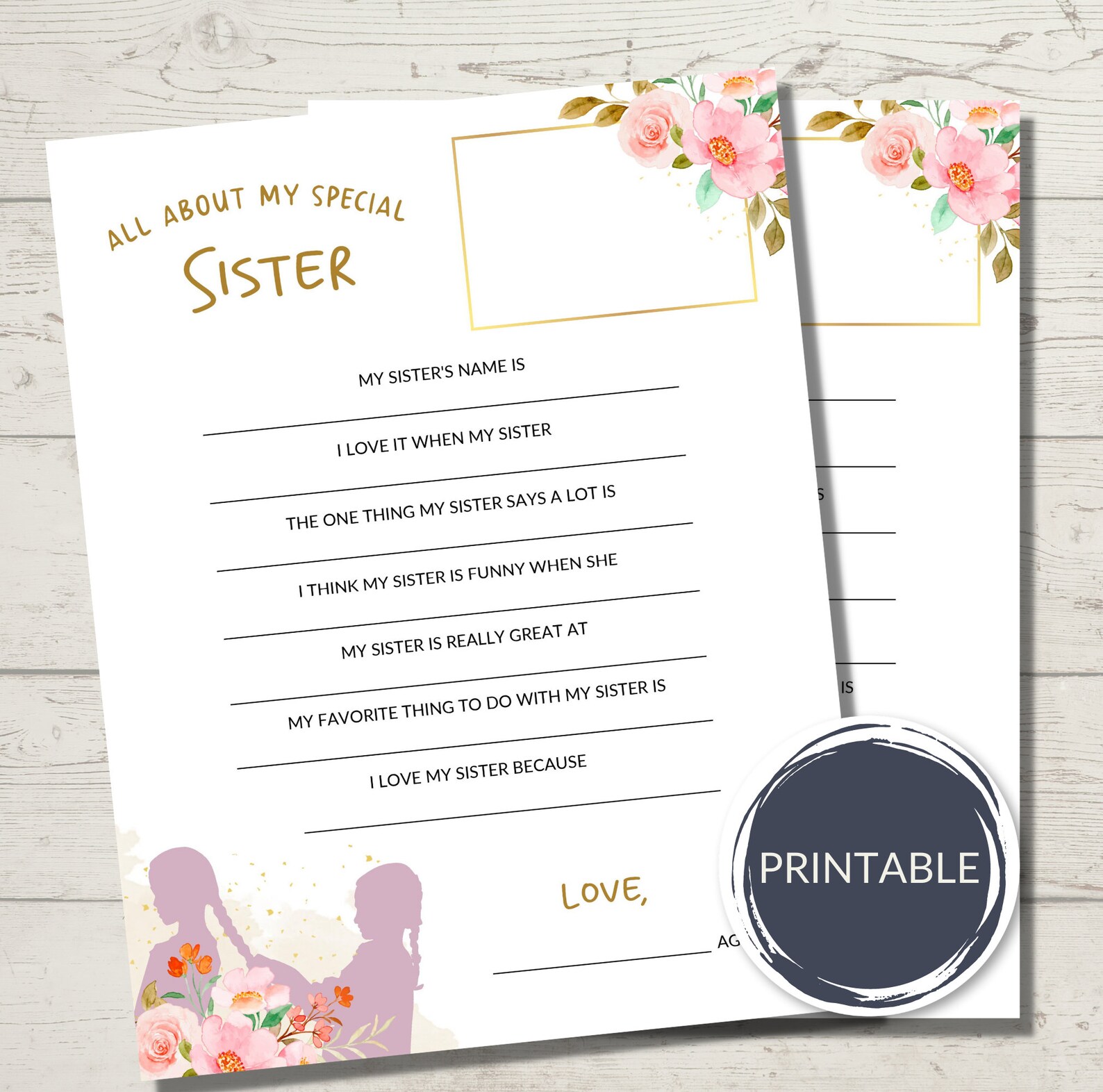 All About My Sister Printable Questionnaire Raksha Bandhan - Etsy