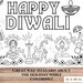 LARGE Happy Diwali Coloring Poster, Diwali Children Activity, Coloring ...