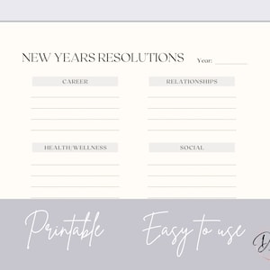 2024 New Years Resolutions Printable, Yearly Goals Planner, Self-growth ...