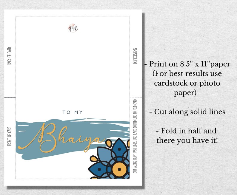 Bhaiya Brother Raksha Bandhan Card Rakhi Card Modern Rakhi - Etsy