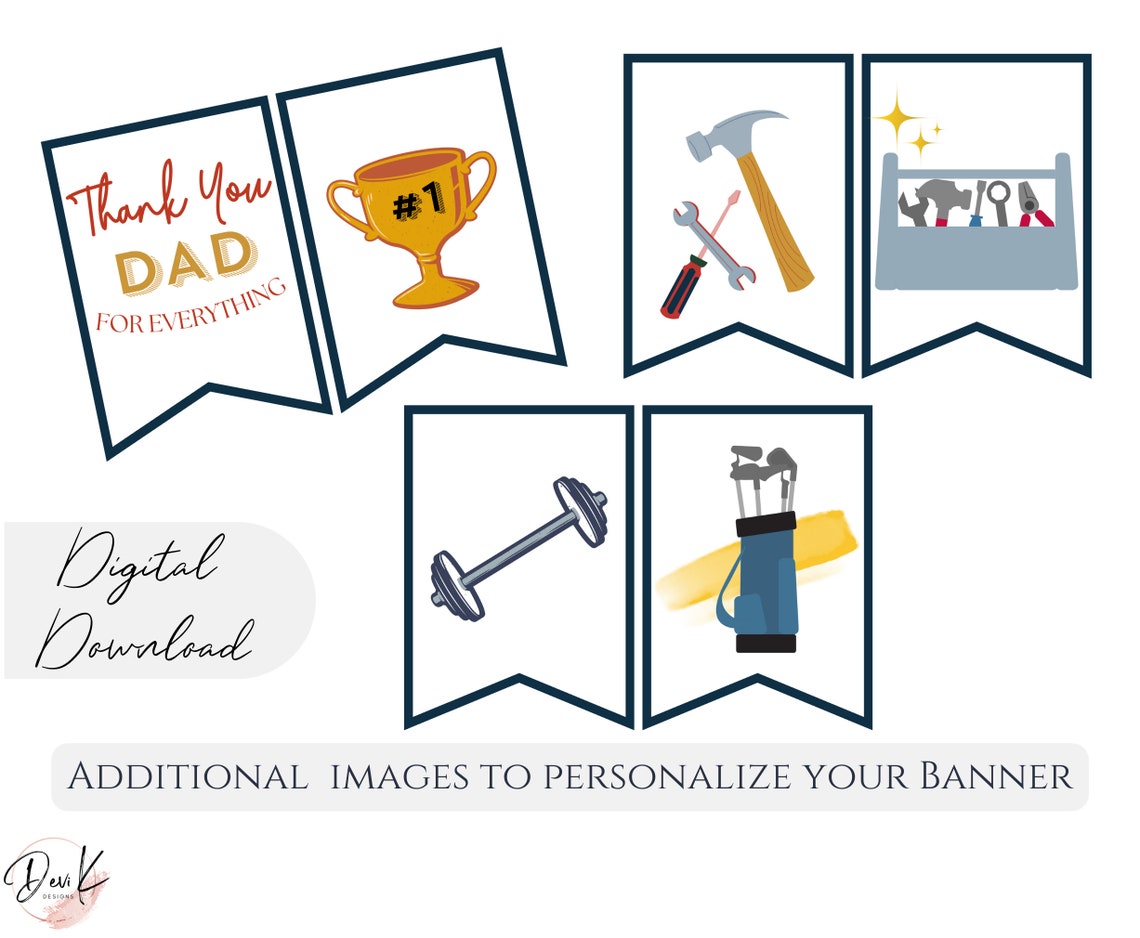 Best Dad Ever Printable Banner Best Dad Printable Fathers - Etsy