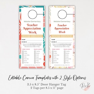 Editable Room Service Door Hanger Template, Teacher Appreciation Week ...