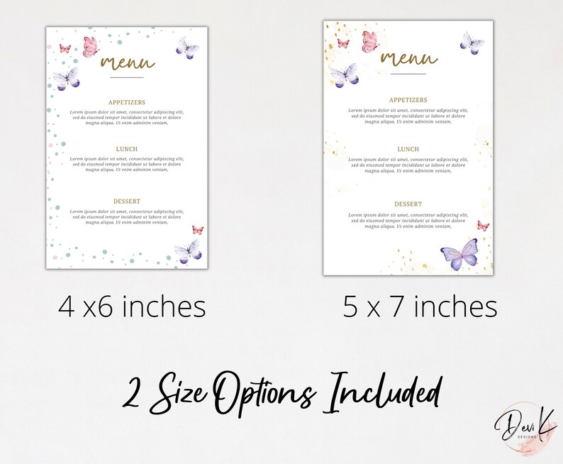 Editable Butterfly Menu Template Drink Menu Baby Shower - Etsy