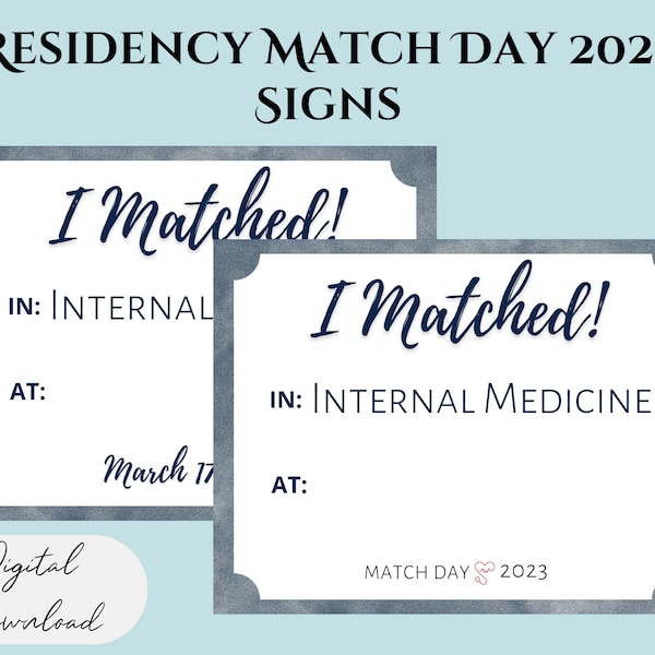 Residency Match Day 2023 Signs - Etsy Canada