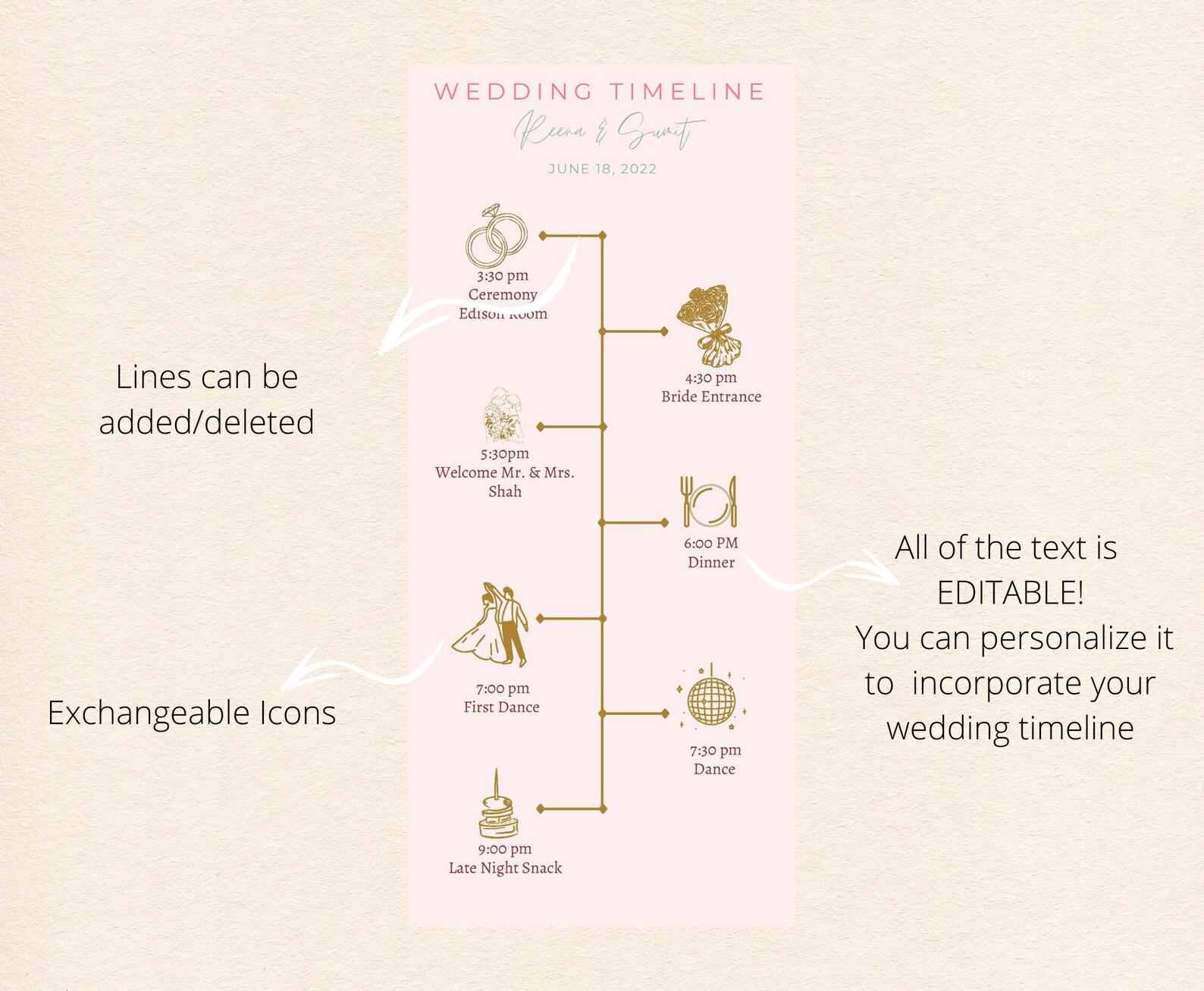 Editable Hindu Wedding Ceremony Program Template and Wedding - Etsy