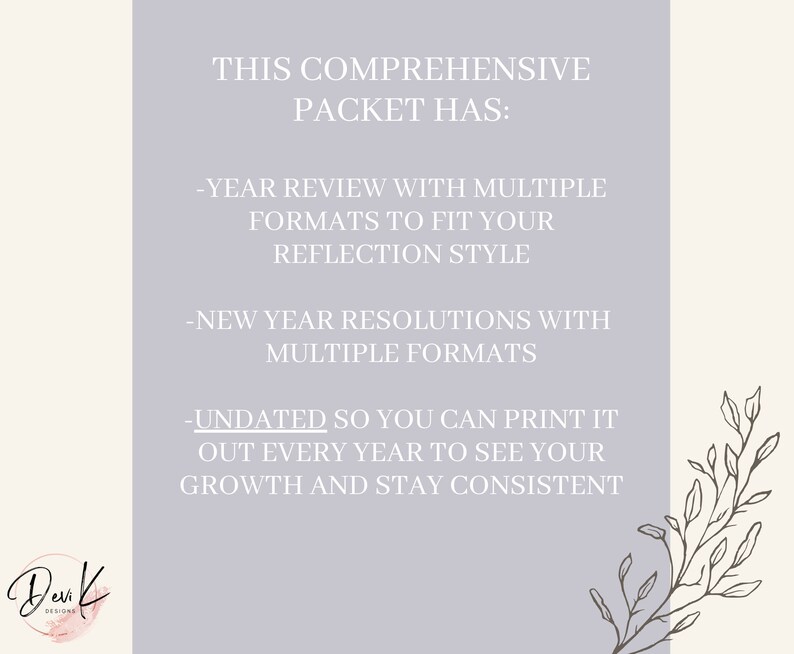 Year in Review Reflection and New Years Resolutions Bundle - Etsy