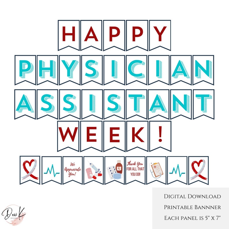 Happy Physician Assistant Week Printable Banner, Physician Associate ...