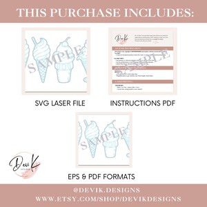 Ice Cream SVG Laser File Kit, Set of 4, DIY Ice Cream Laser Paint Kit ...