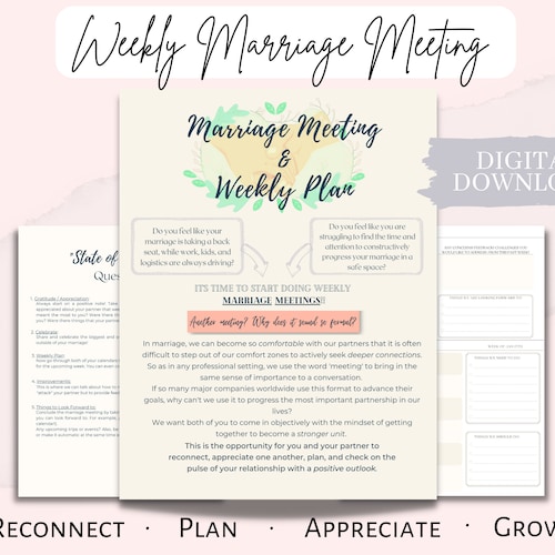 Weekly Marriage Meeting Relationship Worksheet Printable - Etsy
