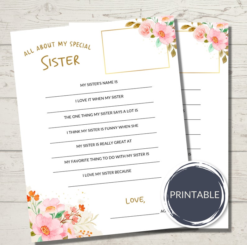 All About My Sister Printable Questionnaire, Raksha Bandhan Activity ...