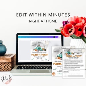 Editable TRUNK or TREAT Flyer & Registration Form Bundle Template, PTA ...