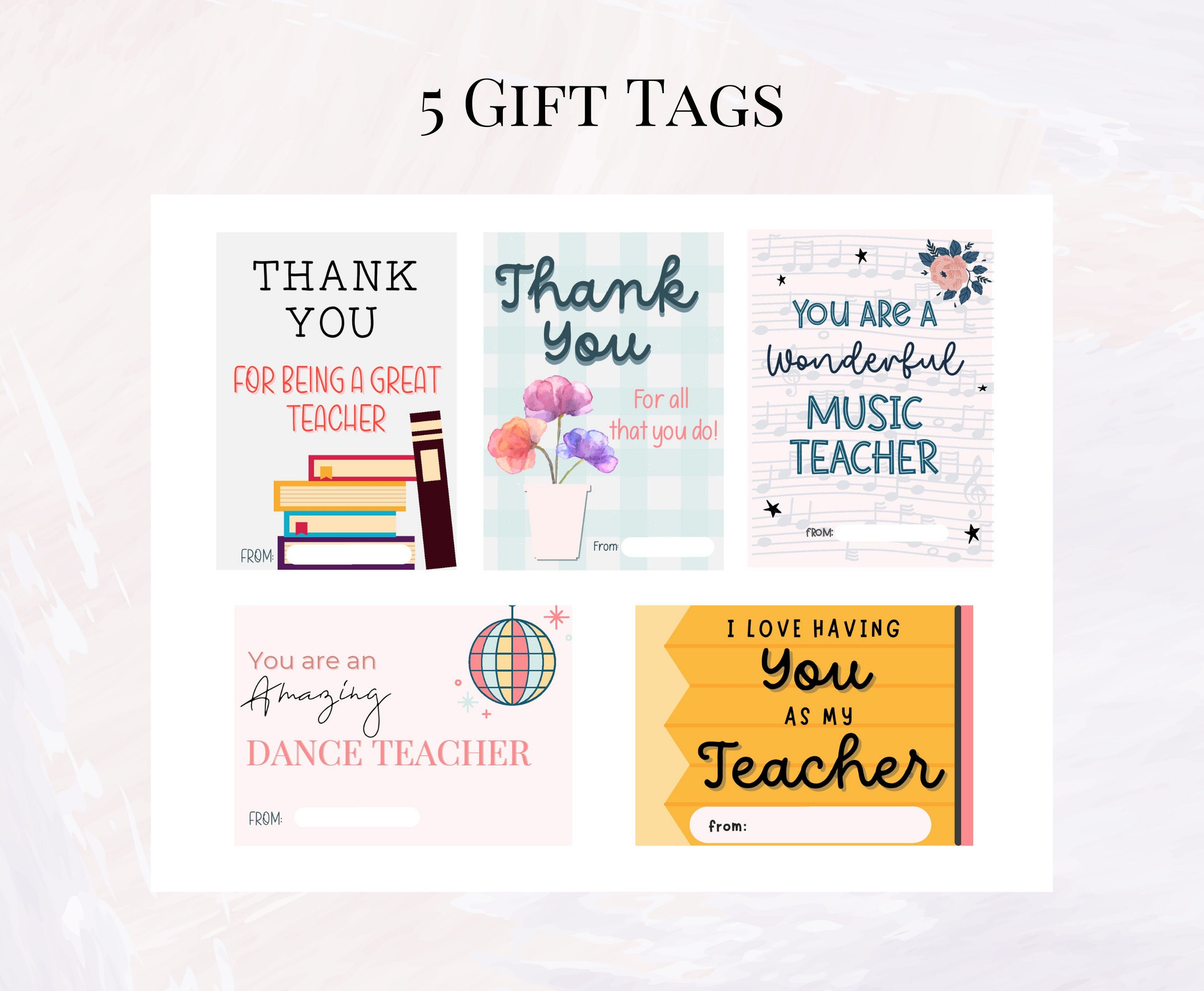 Teacher Appreciation Gift Tag Bundle Dance / Music Teacher - Etsy