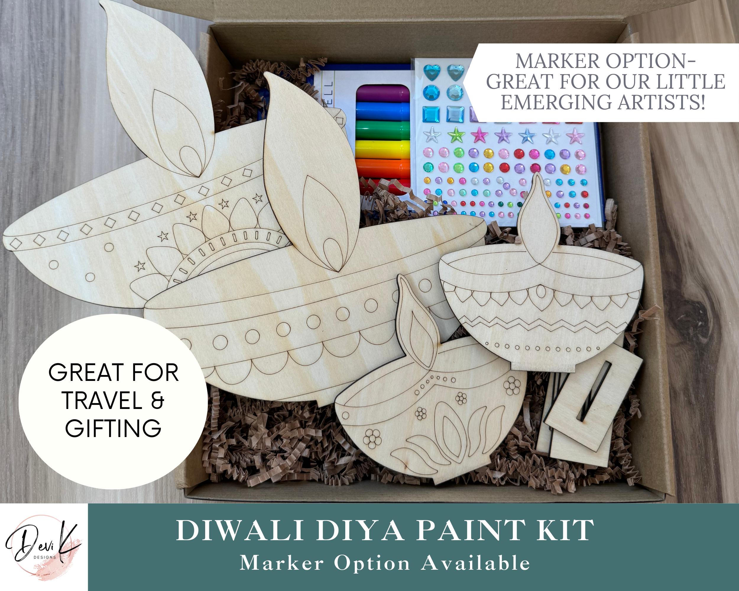 Diwali Diya Paint Kit, Diya Decorating, DIY Kids Crafts, Diwali ...