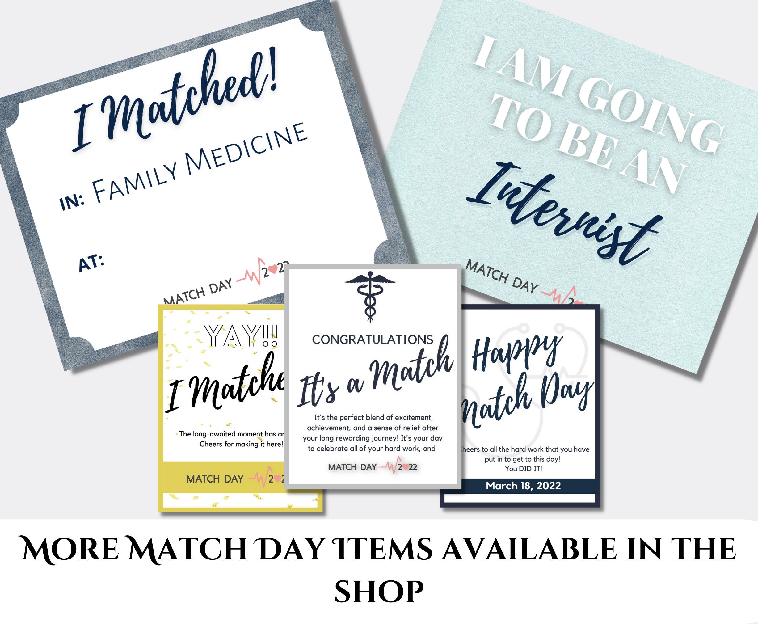 Residency Match Day Signs 2025 2026, "i Matched" Editable Printable ...