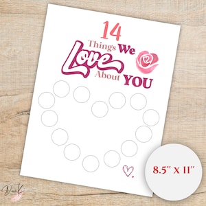14 Days of Love Printable Scratch Off, Valentine's Day Gift, 14 Things ...