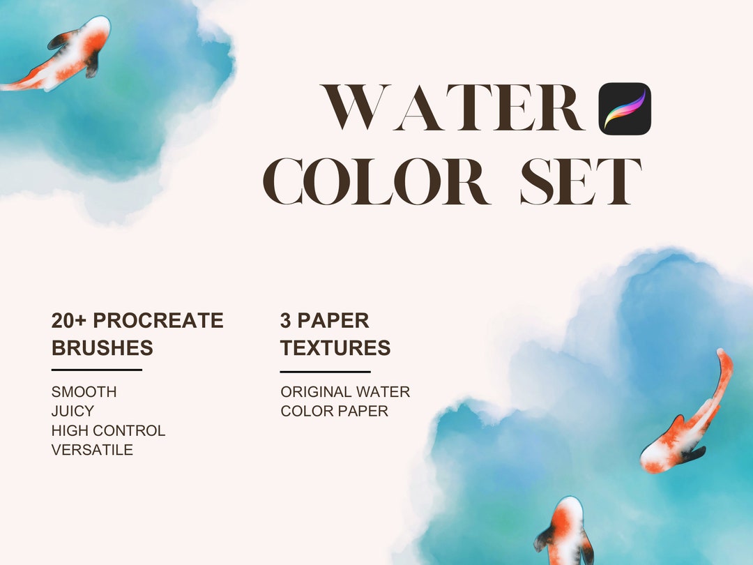 Procreate Watercolor Set 14 Versatile Brushes 3 Watercolor Papers 10 ...