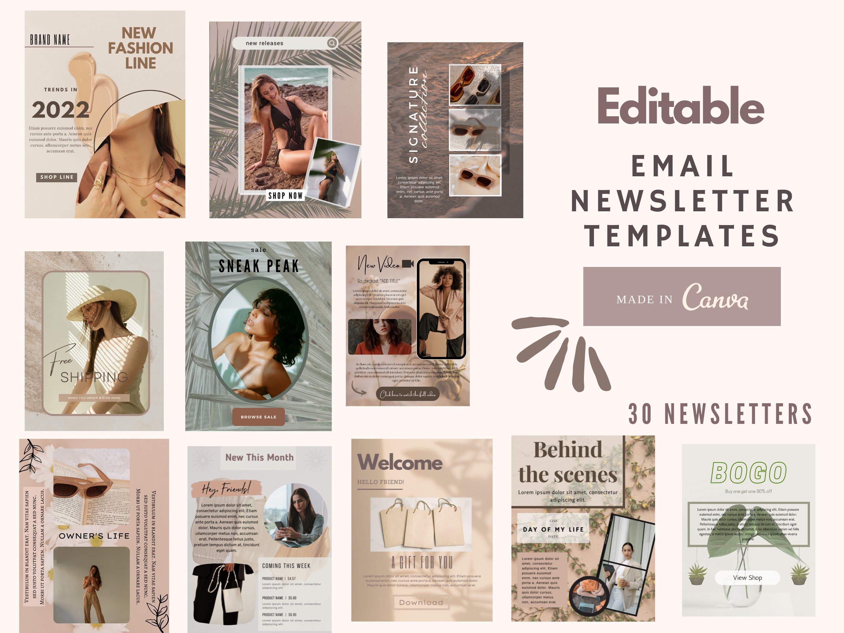Boho Email Newsletter Templates: 30 Canva Designs - Etsy