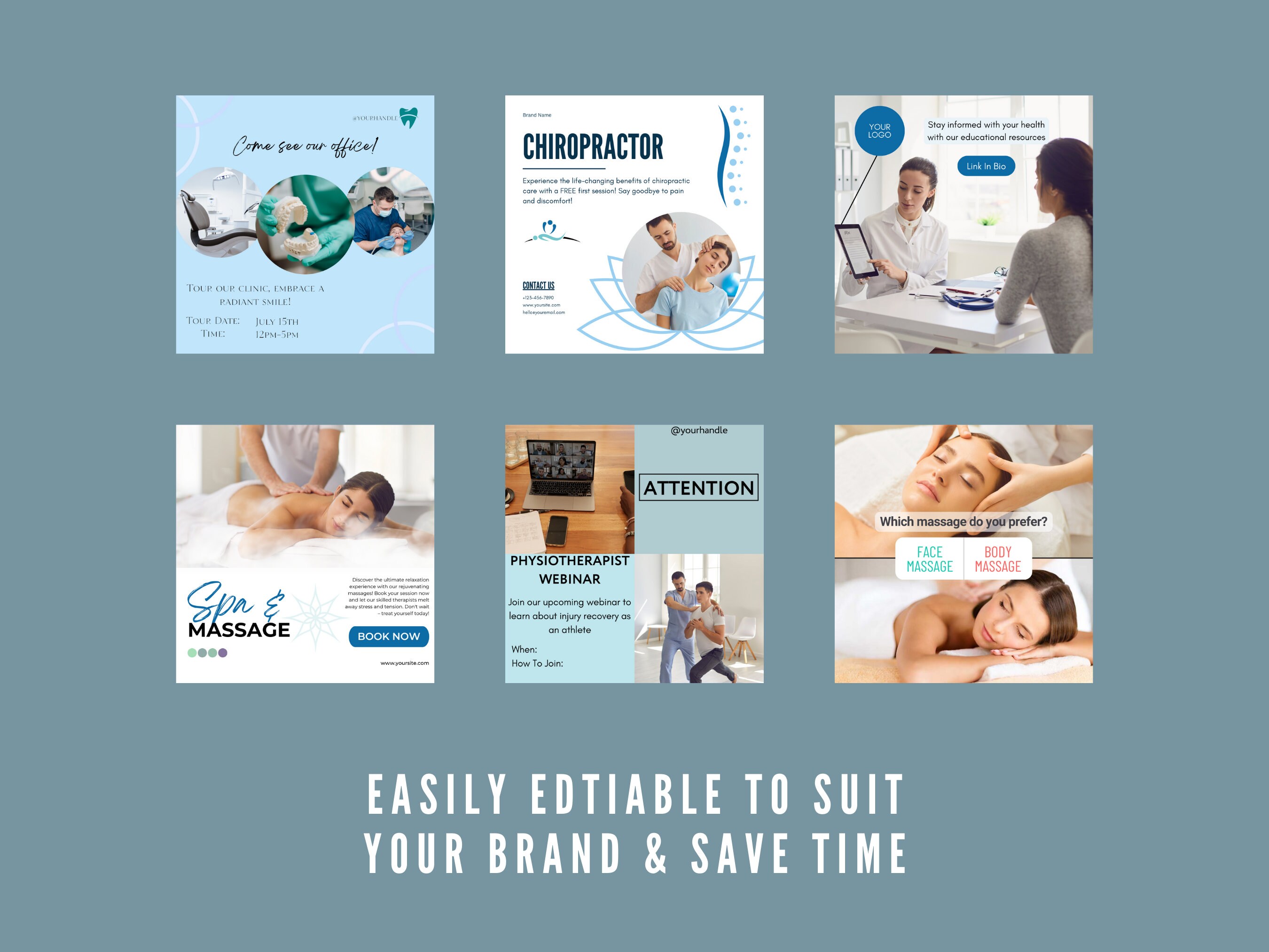 30 Canva Medical Instagram Post Templates: Health & Wellness (digital ...