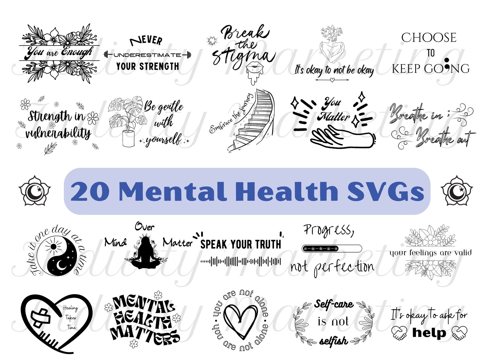 20 Mental Health Svgs | Inspirational SVG | Quote Svgs | Nurse Svg ...