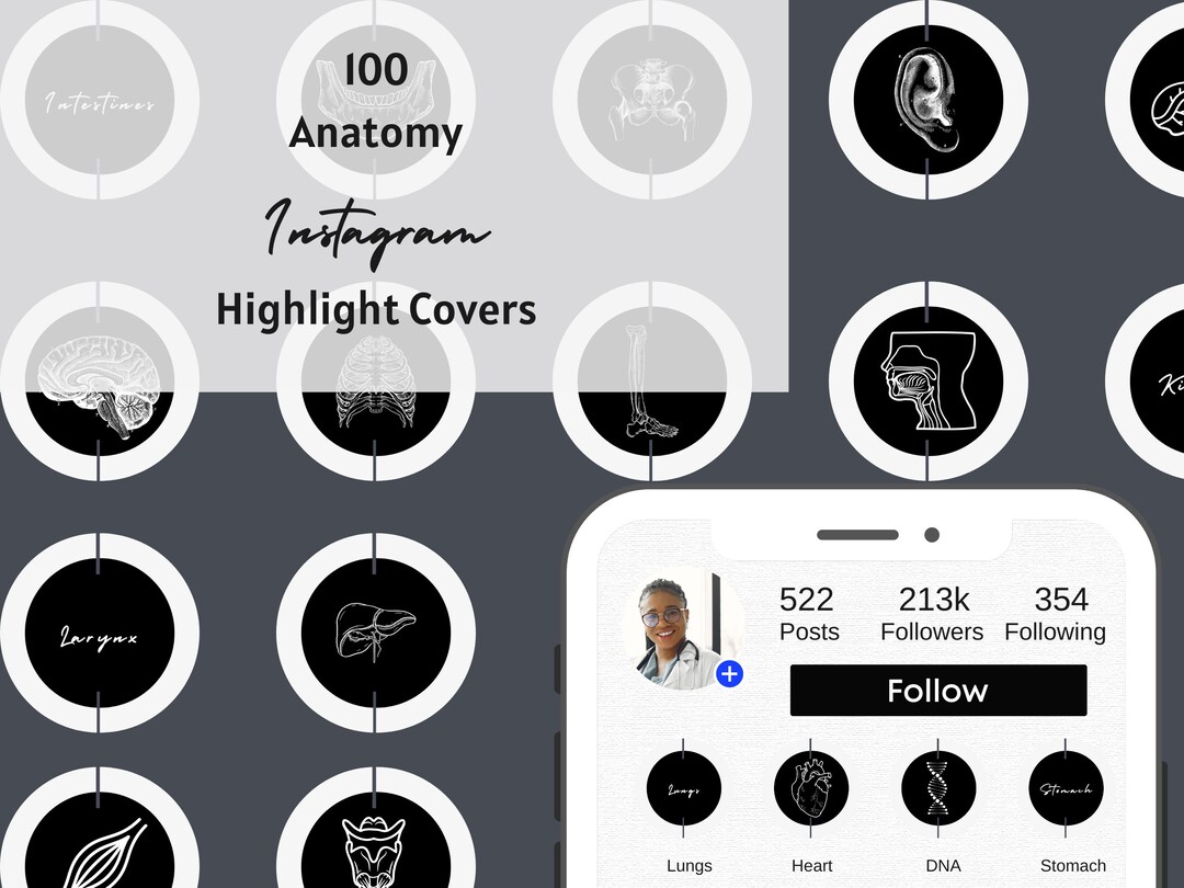 100 Anatomy Highlight Covers | IG Covers Nurses | Healthcare Instagram ...