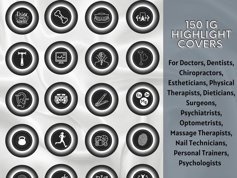 150 Medical Health & Beauty Instagram Highlight Covers (digital ...