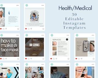 30 Canva Medical Instagram Post Templates | Chiropractors | Editable ...