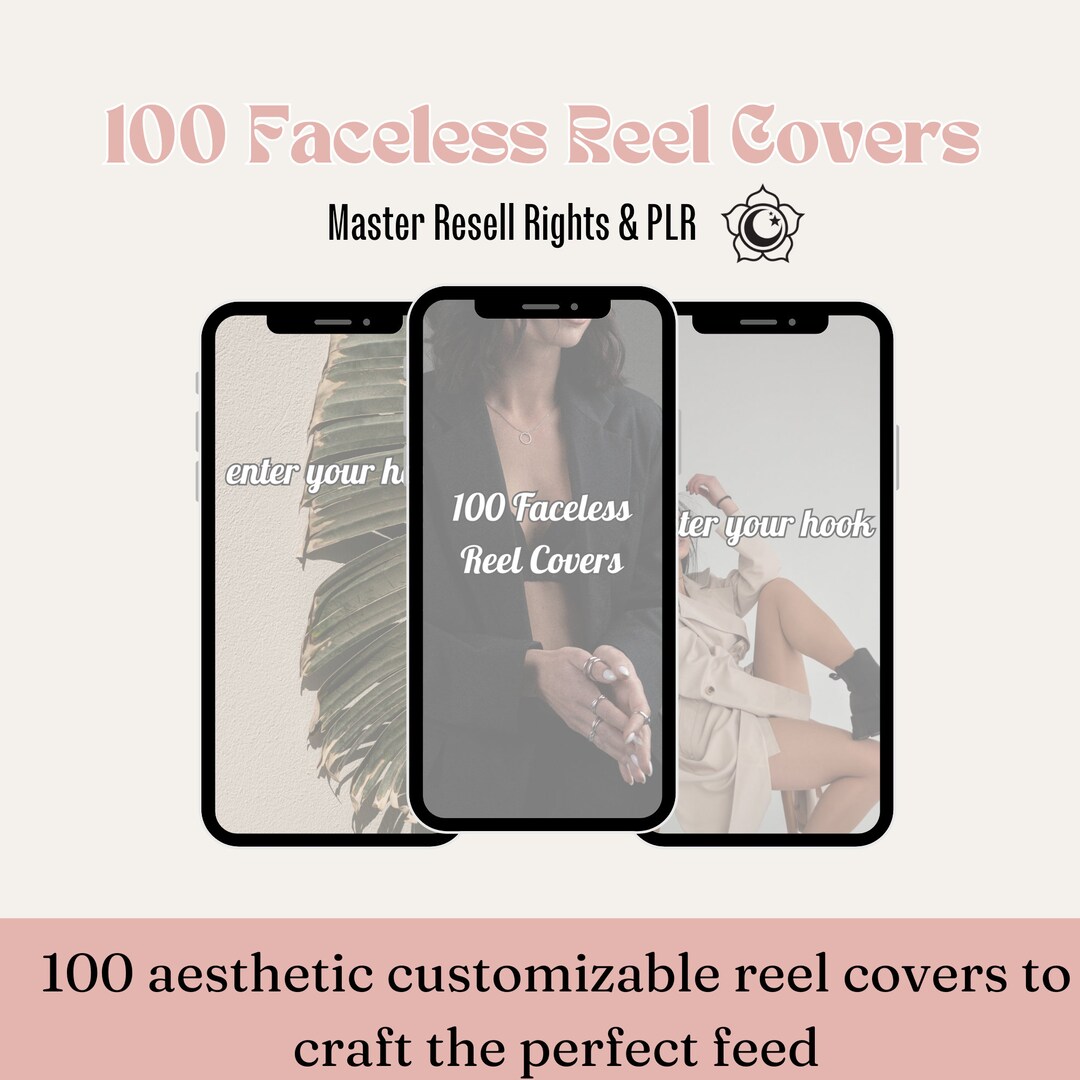 100 Faceless Reel Covers | MRR & PLR | Master Resell Rights | Instagram ...