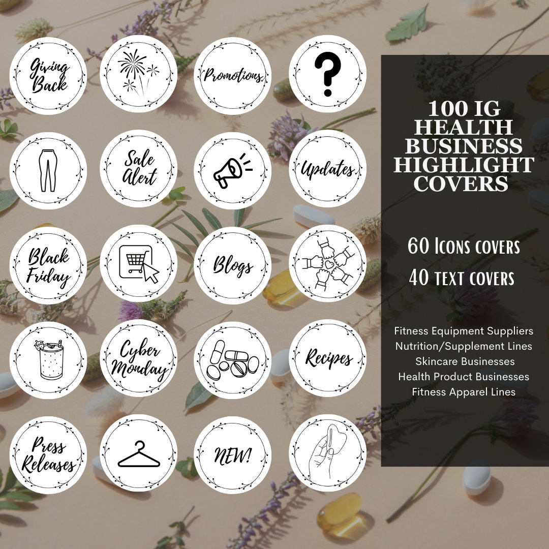 100 Health Ecommerce IG Story Highlights | Supplement Line | Skincare ...