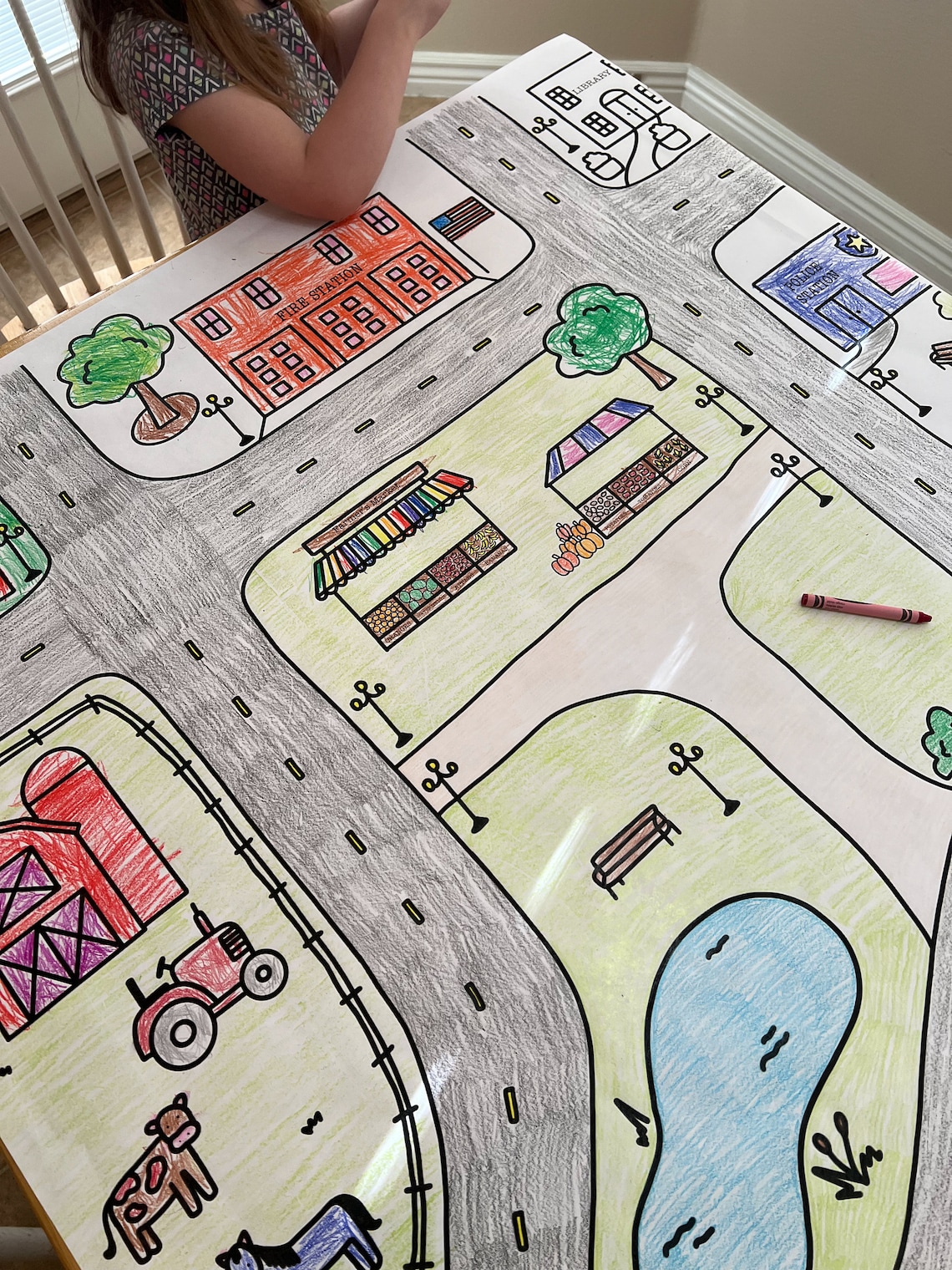 Road Map Coloring Poster | Print Your Own - Etsy