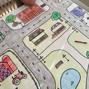 Road Map Coloring Poster | Print Your Own - Etsy