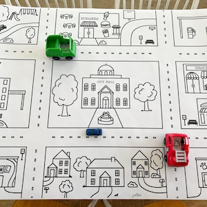 Town Map Coloring Poster | Print Your Own - Etsy