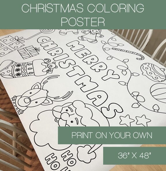 Christmas Coloring Poster - Etsy