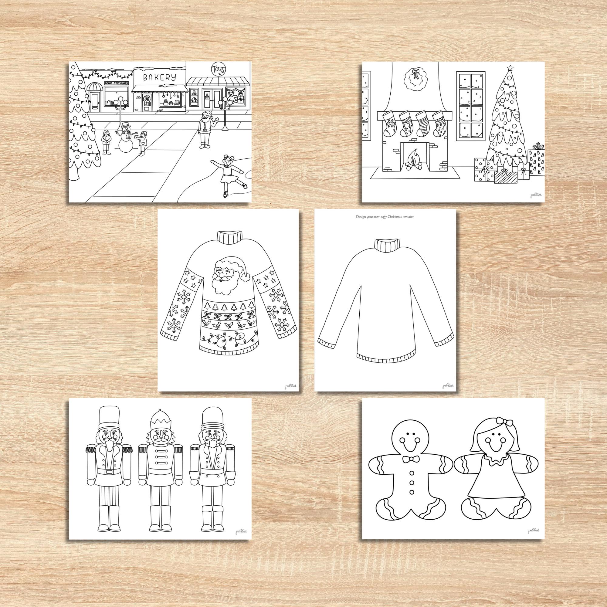 Christmas Coloring Pages | Santa Claus | Reindeer | Gingerbread Man ...