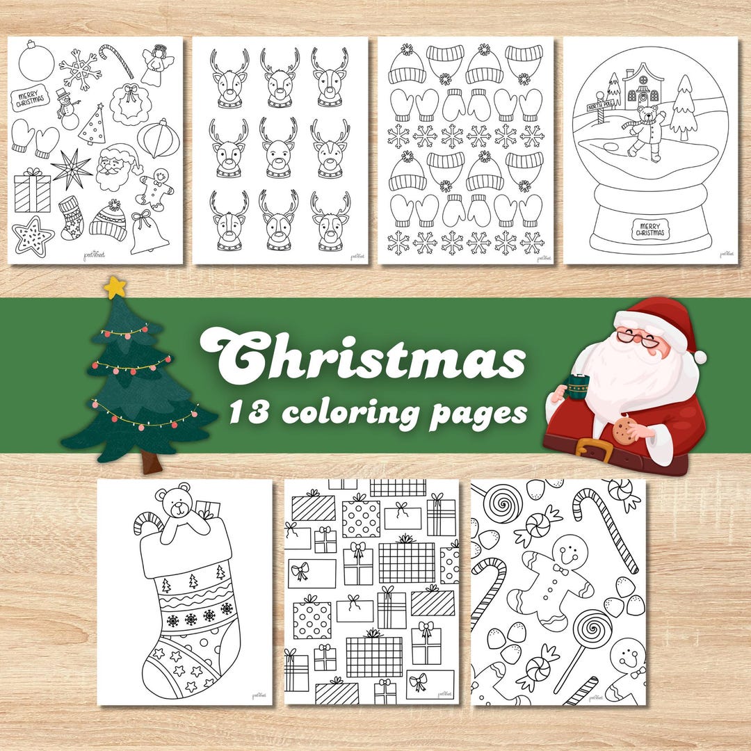 Christmas Coloring Pages | Santa Claus | Reindeer | Gingerbread Man ...