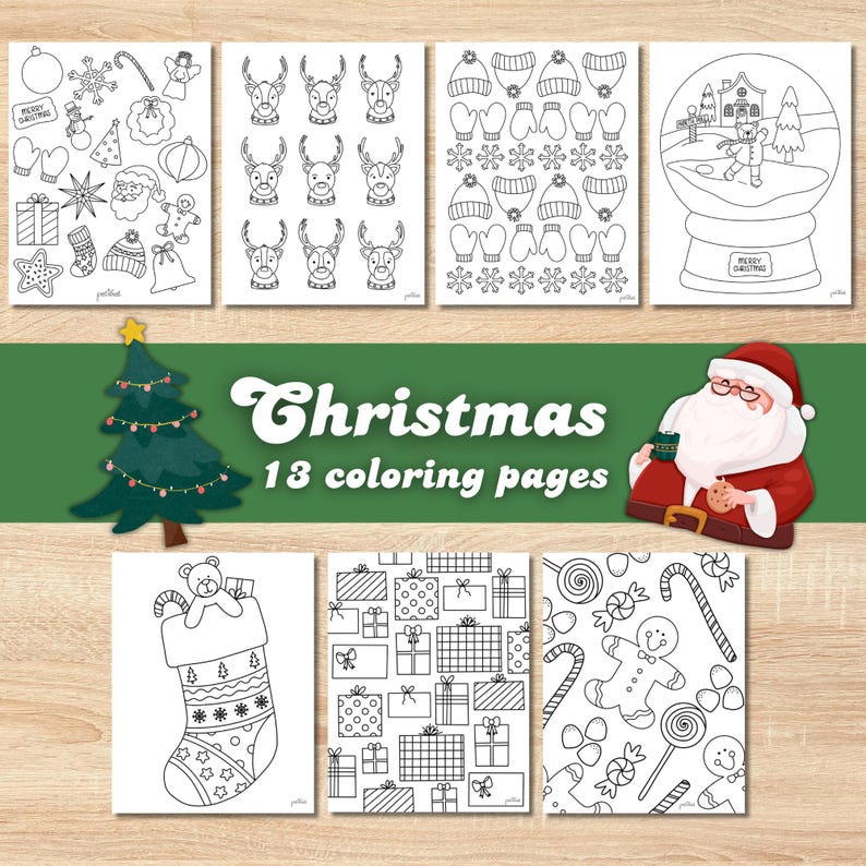 Christmas Coloring Pages | Santa Claus | Reindeer | Gingerbread Man ...