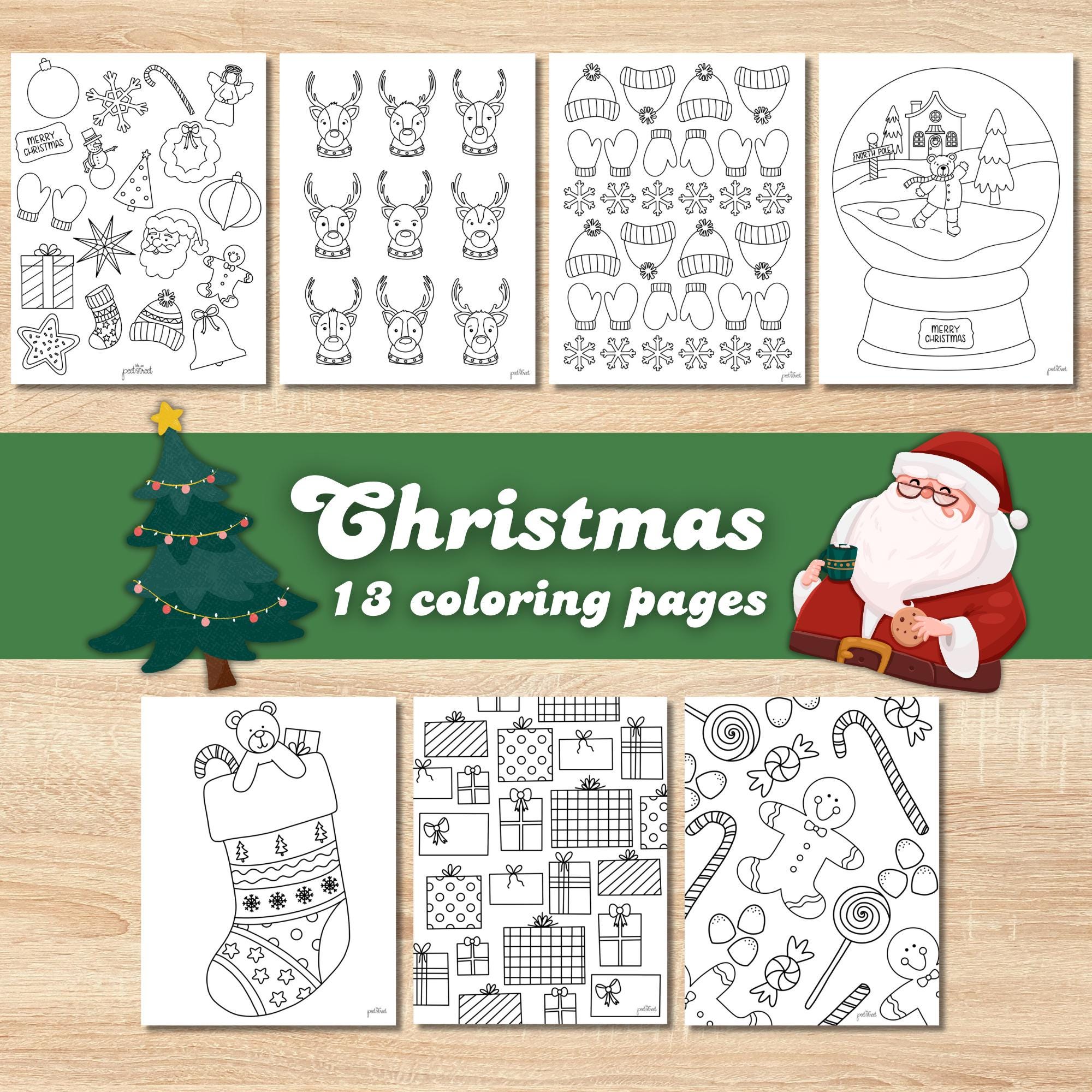 Christmas Coloring Pages | Santa Claus | Reindeer | Gingerbread Man ...