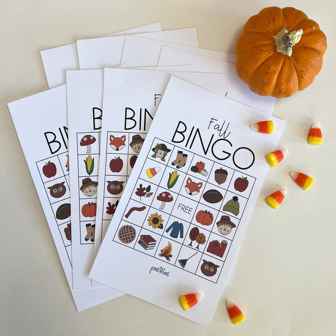 Fall Bingo, Thanksgiving Bingo, Games for Kids, Printable Games, PDF ...